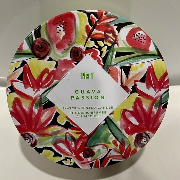 Pier 1 | Accents | Pier Guava Passion Large 3 Wick Candle Nwt 14 Oz ...